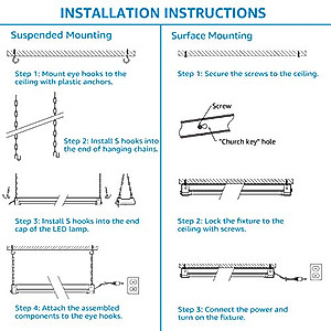 LEONLITE 4FT LED Utility Shop Light, 40W Motion Sensor Plug in Linkable Light Fixtures, 4000lm, 5000K Daylight, Suspension & Flush Mount, for Garage, Workshop, FCC, ES, ETL Certified, Pack of 2