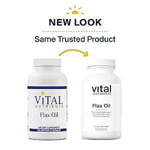 Vital Nutrients Flax Seed Oil 3000mg | Cold Pressed Flax Oil with high concentration of ALA for Heart Health* | Gluten, Dairy and Soy Free | Non-GMO | 100 Softgels