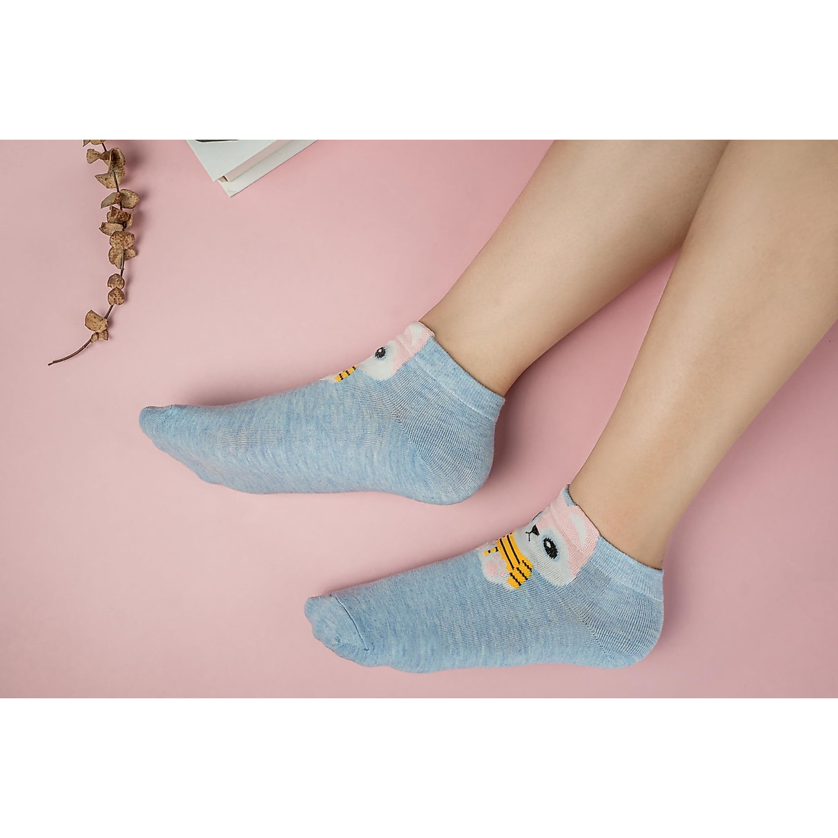 RATIVE Women's Ankle Fun Cute Socks for Cat Animals Lovers Funny Novelty Gifts (6-9, 10-pairs/all cats)