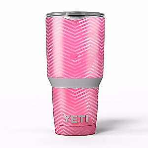 Design Skinz The Vibrant Pink Layers of Chevron - Skin Decal Vinyl Wrap Kit Compatible with The Yeti Rambler Cooler Tumbler Cups