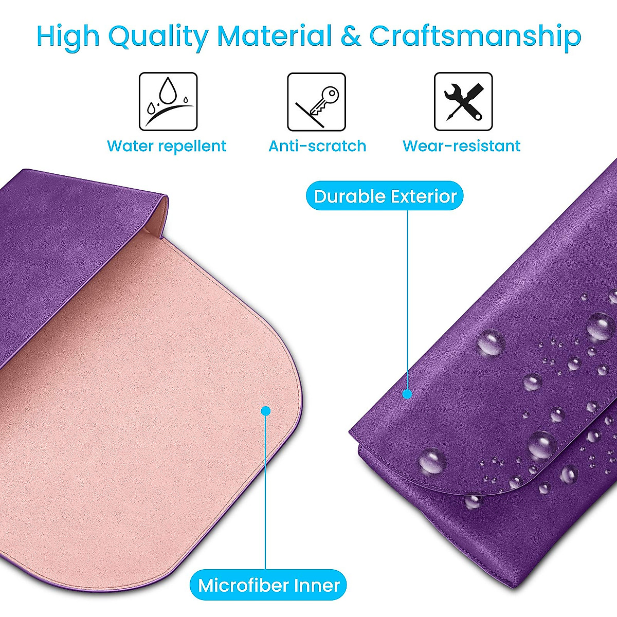 Stethoscope Case for MDF Acoustica Lightweight Stethoscope, SKYREH PU Leather Portable Carry Case for 3M Littmann Classic III, Cardiology IV, 3M Lightweight II S.E.Stethoscope (Purple)