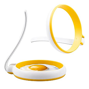 Silicone Egg Rings Pancake Molds, Nonstick 4 Inch Crumpet Rings Shaper Round Egg Molds with Silicone Pastry Brush for Frying Eggs English Muffin Breakfast Sandwich Burger