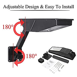 Fengyan Landscape lights 12W LED Solar Lamp PIR Motion Sensor Solar Garden Light Outdoor Lighting Energy Saving Street Yard Path Lamp IP65 Waterproof LED Street Lamp ( Emitting Color : With Remote )