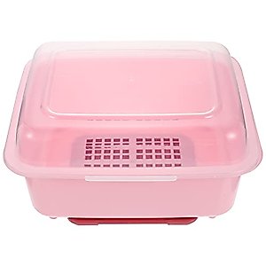 Cabilock Baby Bottle Drying Rack with Anti- Cover Nursing Bottle Storage Box Plastic Tableware Box Organizer Portable Countertop Dryer for Tea Cup Coffee Mug Bowl