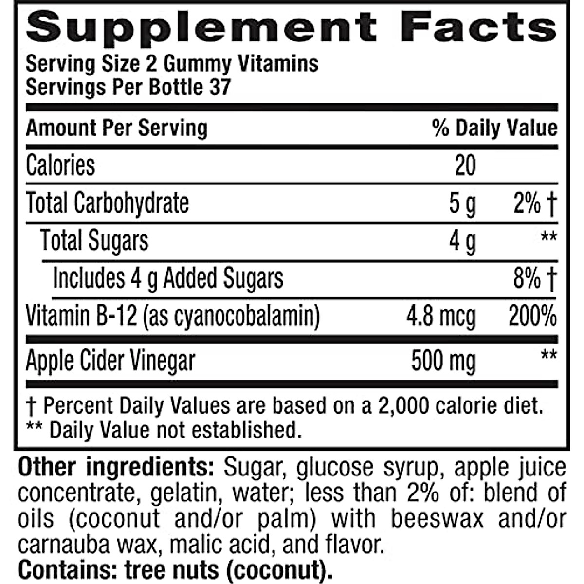 Vitafusion Apple Cider Vinegar Gummies, 500mg Apple Cider Vinegar per Serving Plus B Vitamins, 75ct, Natural Apple Cider Flavor from America’s Number One Gummy Vitamin Brand