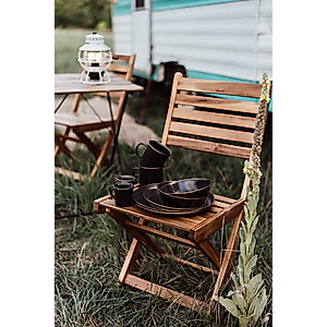 Barebones 8 Inch Salad Plate - Set of 2 Dinner Plate - Enamelware Plates - Durable Kitchen or Camping Plate - Charcoal