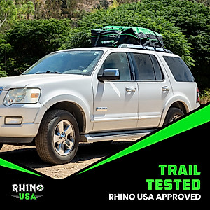 Rhino USA Rooftop Cargo Carrier for Car Storage (17.7 Cubic Feet) Heavy Duty Waterproof Roof Top Bag with Industrial Grade Zippers - Used for All Vehicle with/Without Rack Carriers - Lock Included