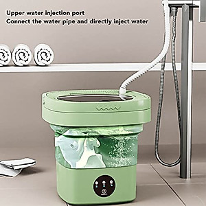 Portable Washers, Mini Foldable Washing Machine Automatic Deep Wash and Spin Dry Washer with Soft Drying Function for Home, Dorm, Travel Use (US Plug)