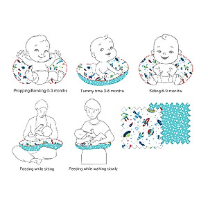 Bacati Space Multicolor Boys Cotton Nursing Pillow