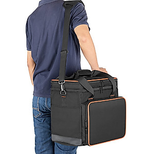 Trunab Double-Layer Carrying Case Compatible with Jackery Portable Power Station Explorer 1000, Battery Case with Waterproof Bottom and Upper Compartment for Charging Accessories