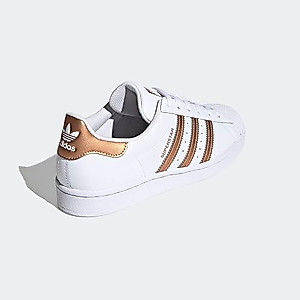 adidas Originals womens Superstar Sneaker, White/Copper Metallic/Black, 7 US