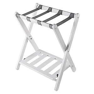 Raya luggage rack with shelf in white finish