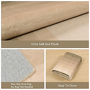 OJIA Washable Area Rugs 8x10, Non Slip Large Living Room Rug, Soft Modern Bedroom Rug Farmhouse Non-Shedding Neutral Rug Low Pile Ultra-Thin Carpet for Dining Room Nursery Office Playroom Dorm