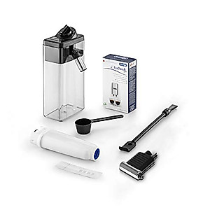 Delonghi super-automatic espresso coffee machine with an adjustable grinder, double boiler, milk frothermaker for brewing espresso, cappuccino, latte, macchiato & Flat white. ECAM44660B Eletta, 1 liters