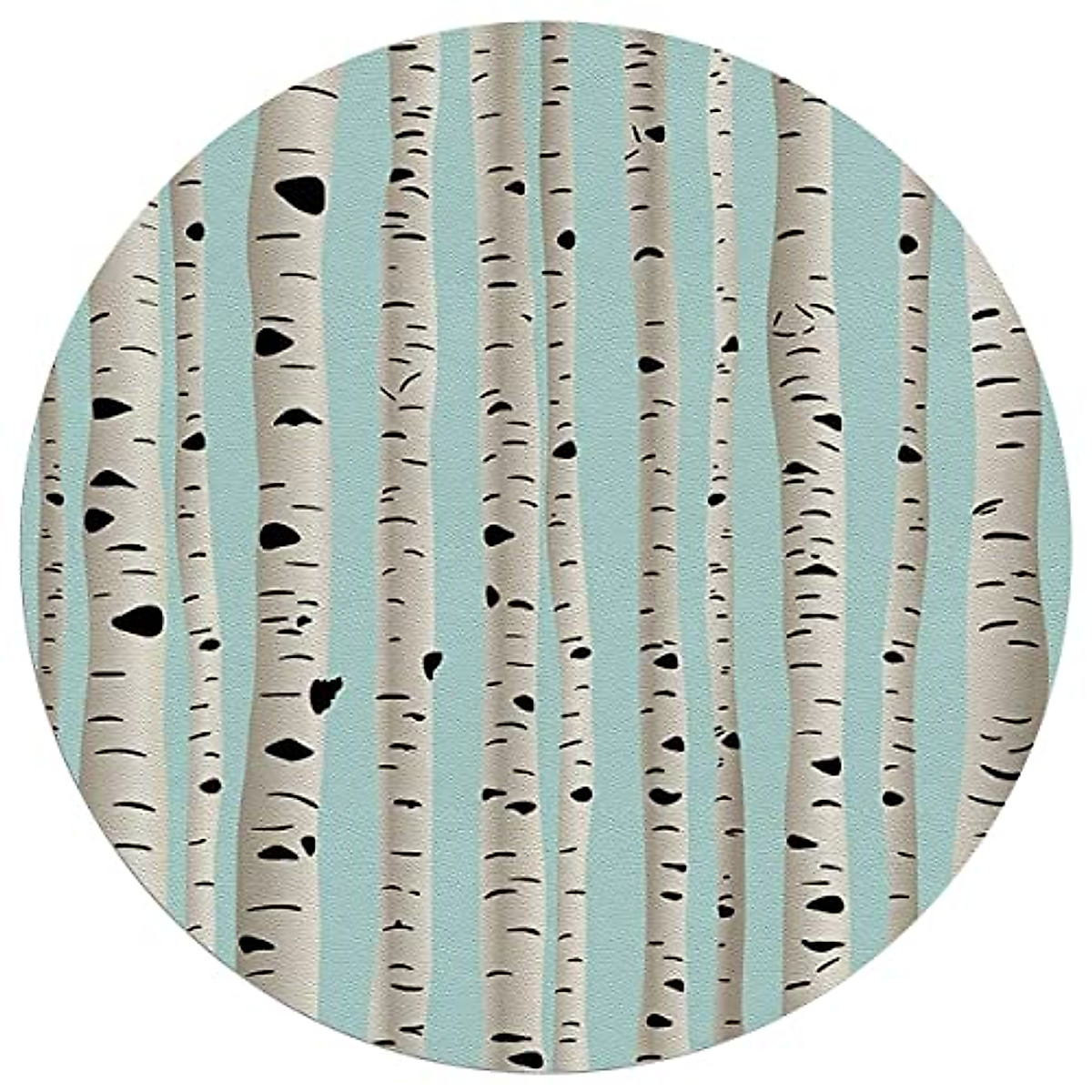 Green Grey PU Leather Round mat Office Chair Mat Dense Tree Formation White Fall Birch Trees Hardwood Floor mat Chair mat Round Chair Cushion for Desk Chair Office ChairCushion Forest Diameter 55 in