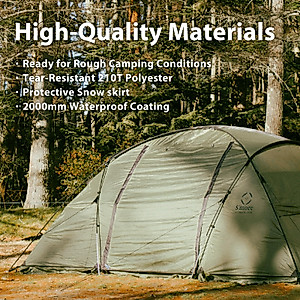 S'more Deeper Glamping Tent with Porch, 2/3/4/5/6 Person Durable Weatherproof Camping Tent, Large Family Tent with Room Divider, Easy Setup Tent with Screen Room