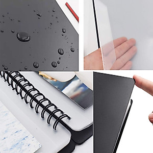 RAUYIVANY Music Folder, Sheet Music Folder, Office Folder, writable, Spiral Binding, A4 Size 40 Pockets, Also Used for Writing, Drawing and modifying and Storing Files (Black)