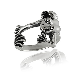 FashionJunkie4Life Sterling Silver Wrapped Frog Ring, Sizes 6-9 (7)