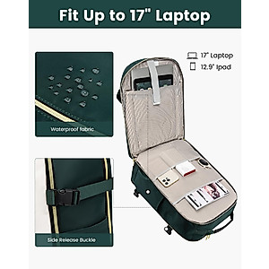 LOVEVOOK Large Travel Backpack for Women & Men, Carry on Backpack Airline Approved, TSA Personal Item Travel Bag fits 17" Laptop, 40L Waterproof Travel Essentials Sports Backpack with 3 Packing Cubes