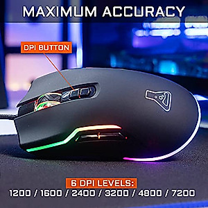G-LAB Combo Carbon Pack Wired Keyboard and Mouse Gamer RGB Pack – Backlit Mechanical LED Gaming Keyboard, Blue Switches, QWERTY, Anti-Ghosting + Gaming Mouse with RGB - 6 Buttons 7200 DPI PC/PS5