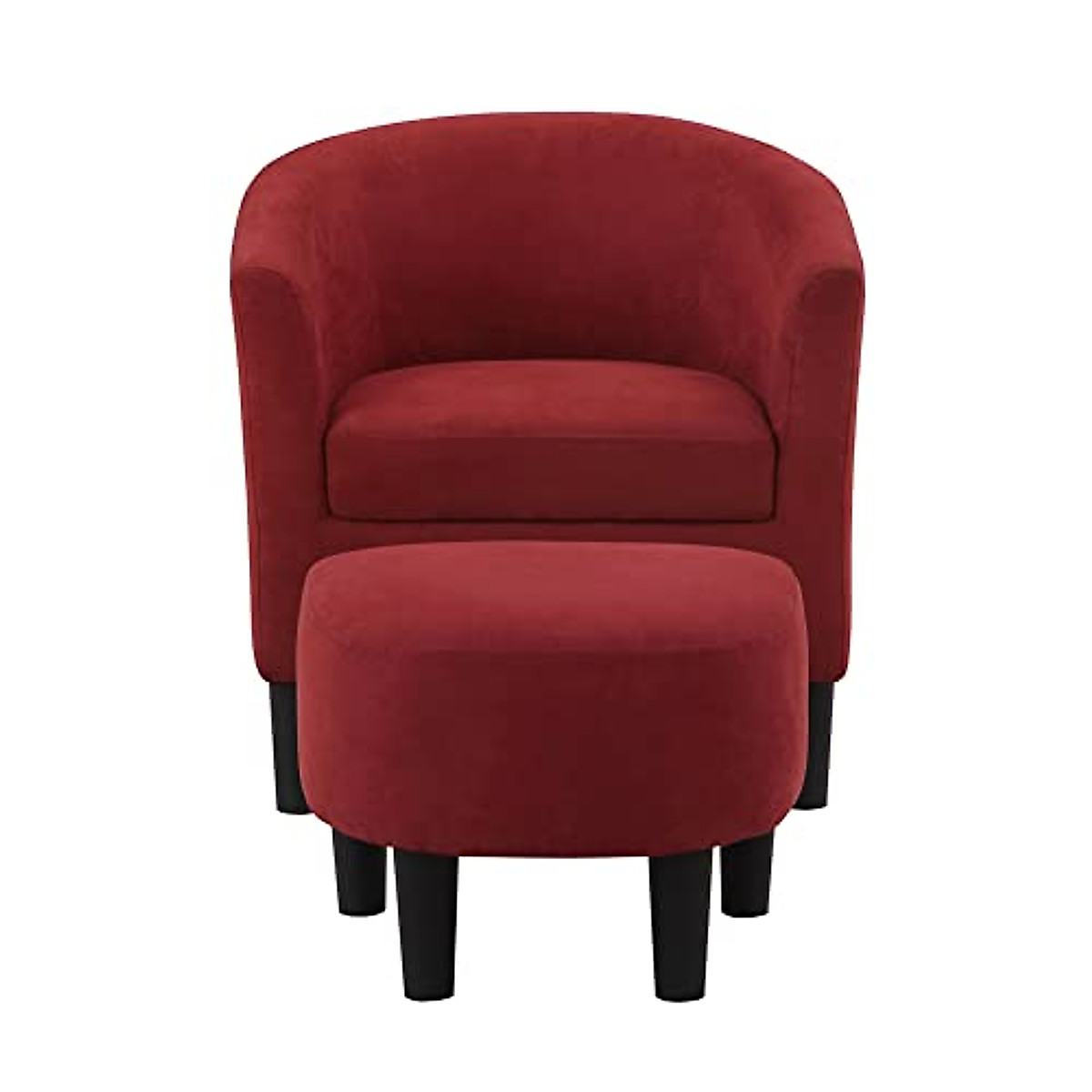 Convenience Concepts Take a Seat Churchill Accent Chair with Ottoman, Red Microfiber