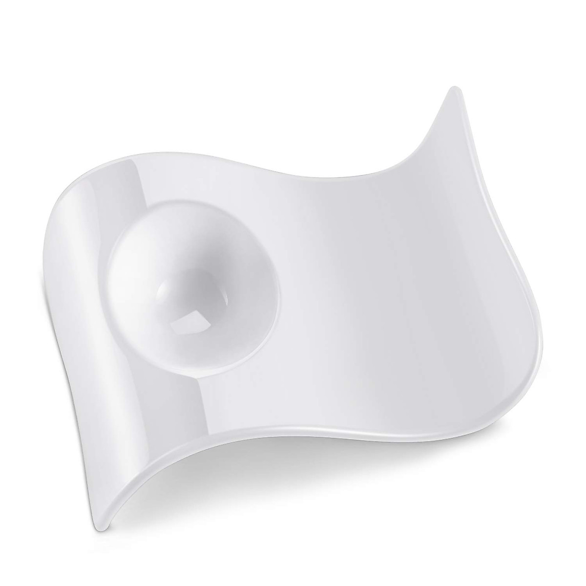 Flexzion Egg Cups for Soft Boiled Eggs - Set of 6 Ceramic Egg Holder - Stackable Egg Coddler Cups with Base for Serving, Breakfast, Brunch - Kitchen Table Decor, White