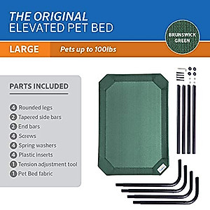 Coolaroo The Original Cooling Elevated Pet Bed, Brunswick Green