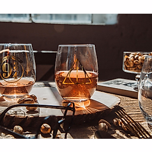 Toynk Harry Potter Icons Stemless Wine Glasses, Set Of 4 | Each Holds 20 Ounces
