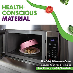 Crisp Pink Microwave Splatter Cover – Microwave Cover for Food, Plates & More – Splatter-Proof Microwave Lid & Accessories – Durable Food Cover for Microwave Oven – Easy-Clean Microwave Dish Cover