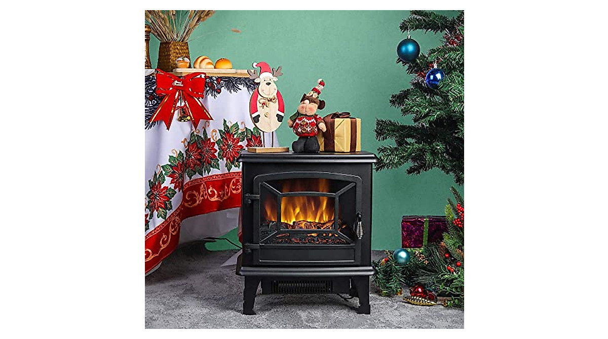 Electric Fireplace Heater with Realistic Flames - CSA Certified 1400W