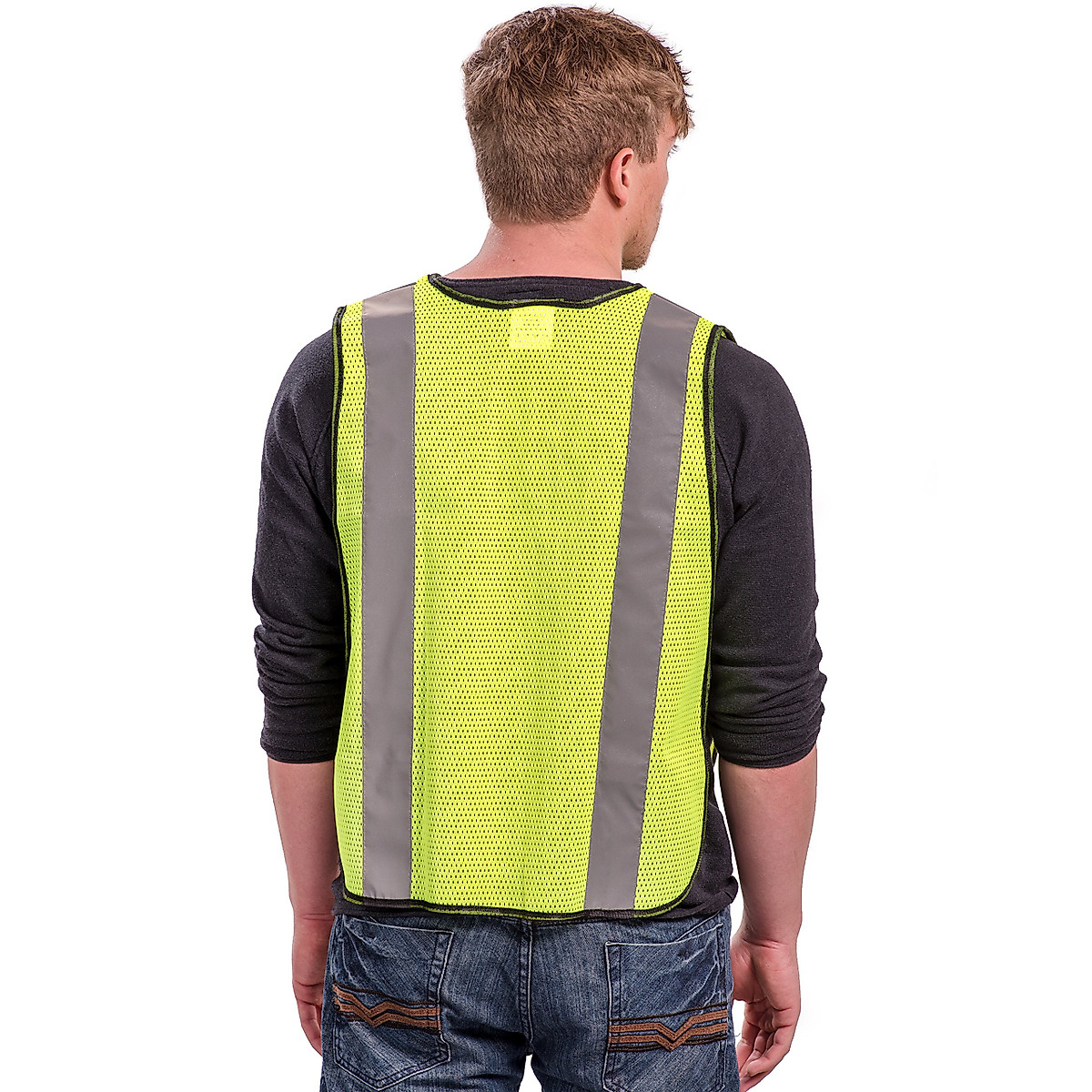 Safety Vest with High Visibility - 2 Inch Reflective Strips, Bright Neon Yellow, Breathable Polyester Mesh Fabric, ANSI ISEA Class Unrated, Hi Viz All Day and Night (10 Pack - XL-XXXL)