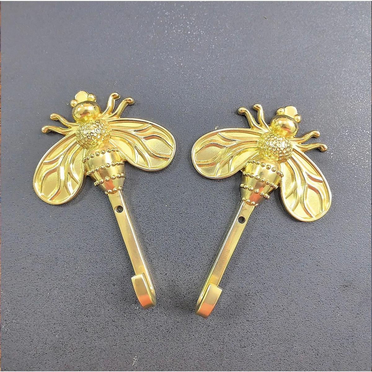 CatchDragon 2pcs Brass Coat Hooks for Wall, Rustic Animal Wall Hooks Gold,Decorative Wall Hooks for Hanging Coats, Towels, Keys, Hat