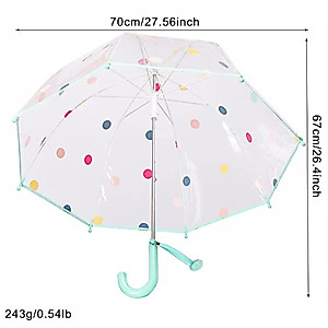 ThreeH Kids Dots Bubble Umbrella with Easy Grip Handle 8 Shatterproof Fiber Ribs 28 Inch Extended Canopy Great Birthday Party Christmas,Green