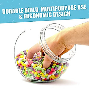 Nimoss Candy Jars with Lids 3 Pack - Plastic - Cookie Jars for Kitchen Counter - Clear Candy Buffet Containers for Pantry, Candies, Homemade Cookies - 48 oz