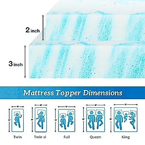 Air Mattress Full - 2 Inch Memory Foam Cooling Gel Swirl Infused Bed Topper for Back Pain, CertiPUR-US Certified