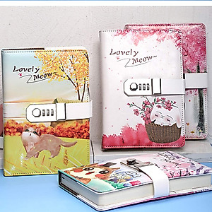 Shengsheng Journal B6 Notebook Creative Password Lock Journal Lock Diary Digital Password Notebook Locking Journal Diary，Students, Young People Use Diary (Color : Pink)