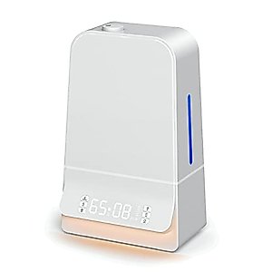 Humidifiers for Bedroom, 6L Ultrasonic Cool Mist Humidifier with Humidistat, LED Display, Wide Opening, Easy to Clean & Fill, Sleep Mode, Long Working Time, Air Humidifier for Bedroom Large room (White)
