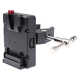 Foto4easy V-Lock Mount Battery Power Supply Plate Adapter with D-tap & Super Clamp for Portable Pocket Tiny Compact Nano V-Mount Battery