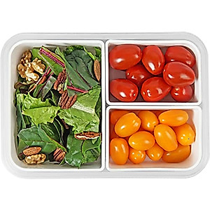 carrotez Food Storage Container with 3 Removable Compartments, Food Prep Container with Airtight Lids, Portion Control Container, Reusable, BPA Free, 6.3 Cup (1500ml)