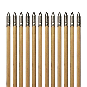 e5e10 12Pcs 33.5" Traditional European Style Wooden Arrow Color White Turkeys Feather Hunting Target Practice Arrow Outdoor Gift