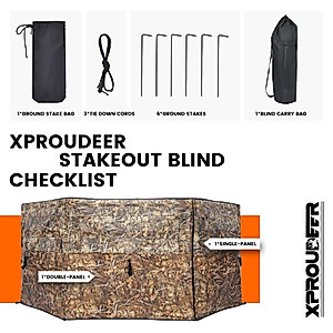 XProudeer Hunting Blind See Through Ground Blinds,Removable Portable Deer Panel Blinds,Hunting Blinds Ground for Deer Duck Turkey Hunting