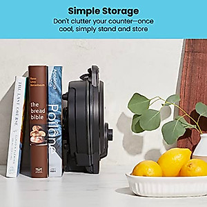 Chefman Anti-Overflow Waffle Maker, Belgian Waffle Iron with Seven Crunch Selector Settings, Mess-Free Moat Catches Excess Batter, Nonstick Electric Single Griddle Mold Makes 6-Inch Round Waffles