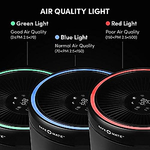 Case-Mate Safe+Mate - True HEPA Air Purifier - 3 Stage Filtration - Up to 500 Sq FT - Performance Air Cleaner - Pet - Dust - Pollen - Home or Office Use - Black