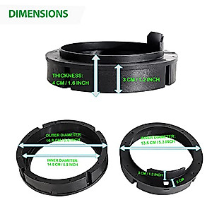 RED WOLF Car Door Speaker Adapter Bracket 6.5 Inch Fit VW Volkswagen Passat Golf/Jetta/Beetle1999-2019, Porsche 2000-2006, Skoda 2005-2013 Install Aftermarket Speaker Adapter Spacer Ring