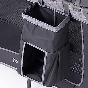 Pamo Babe Portable Baby Nursery Center Baby Playard, Foldable Baby Crib with Changing Table & Wheels(Grey)