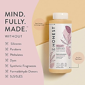 The Honest Company Foaming Bubble Bath , Gentle for Baby , Naturally Derived, Tear-free, Hypoallergenic , Sweet Almond Nourish, 12 fl oz