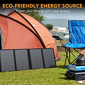 200W Solar Generator, 146Wh Portable Power Station with Pure Sine Wave AC Outlet, 39600mAh Backup Lithium Battery, 60W Solar Panel Charger for Home Emergency Outdoors Camping Travel