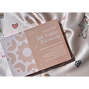 Beauty of Orient - Mulberry Toddler Baby Silk Pillowcase for Hair and Skin, Hidden Zipper, 19 Momme, Natural Hypoallergenic Cooling Pure Mulberry Pillow Cases (1pc - Toddler 13" x 18", Unicorn)