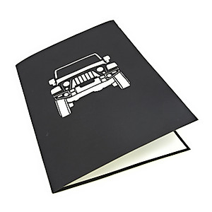 PopLife Jeep Truck 3D Pop Up Card for All Occasions - Birthday, Father’s Day Gift, Graduation, Congratulations, Retirement, Anniversary - SUV Driver, Off-Roading, 4X4 Car - for Husband, Son, Boyfriend