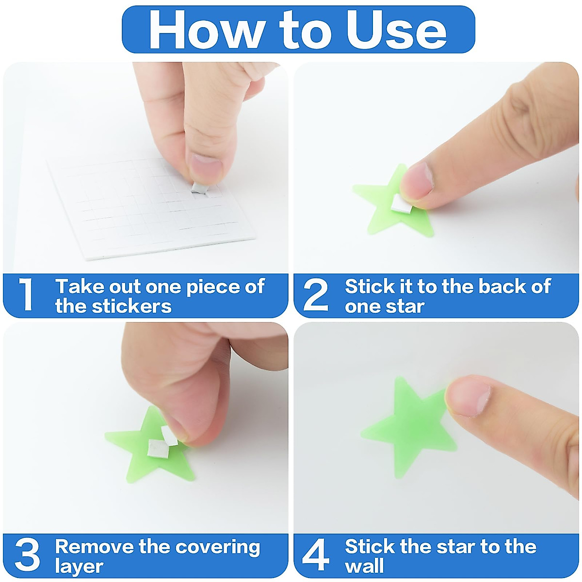 Glow in The Dark Star Stickers 100Pcs Stars for Ceiling,3D Glowing Stars with Moon,Adhesive Glowing Stars for Ceiling,Wall Decorations,Room Decor,Birthday Gift